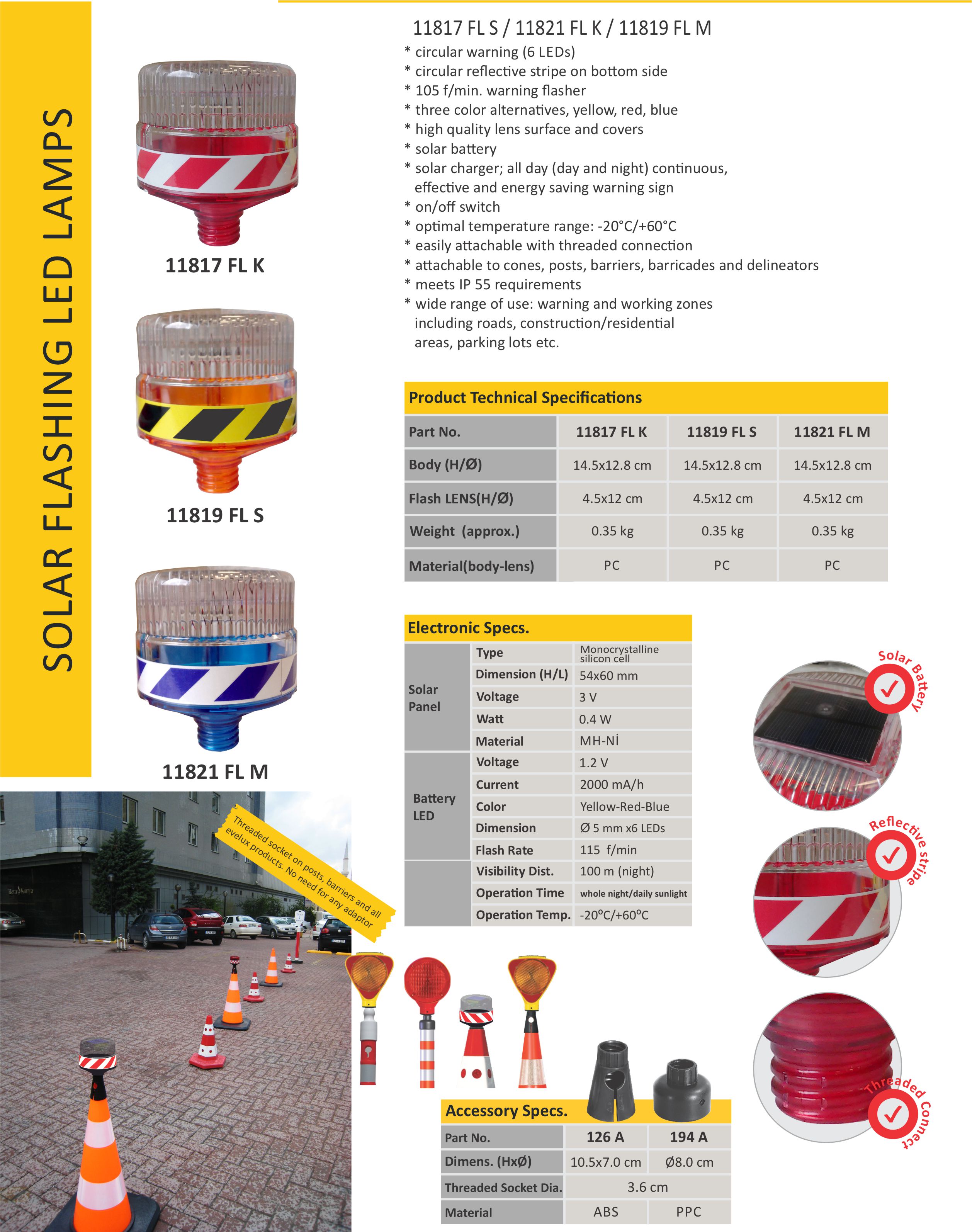 Solar Flashing LED Lights (Circular) – Evelux Canada Road and Traffic ...