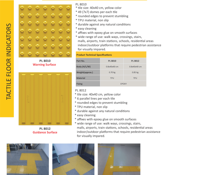 TACTILE FLOOR INDICATORS – Evelux Canada Road and Traffic Safety Equipment
